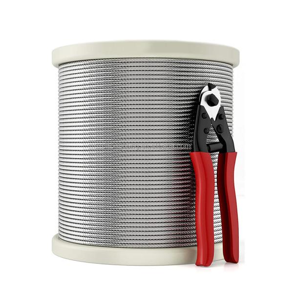 Quality 1/4" Wire Rope 1x19 Aircraft Cable Type 316 Stainless Steel Cable Reel Flexible for sale