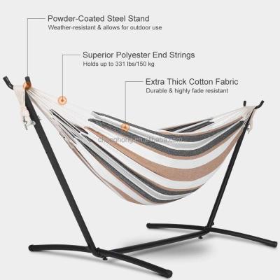 China Double Hammock Two Person Hammock Chair with Steel Stand/Space Saving Steel Stand Hammock for sale