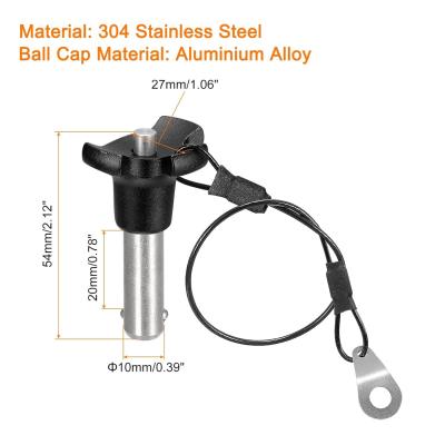 China 304 Stainless Steel Ball Lock Pin with Triangular Button Handle for High Precision Quick Release and Corrosion Resistance for sale