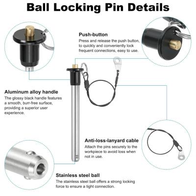 China 304 Stainless Steel Ball Lock Pin with Triangular Button Handle for High Precision Quick Release and Corrosion Resistance for sale