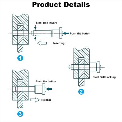 China Pino de liberação rápida de alta precisão para serviço pesado com alça de botão fácil de usar para fixação segura à venda