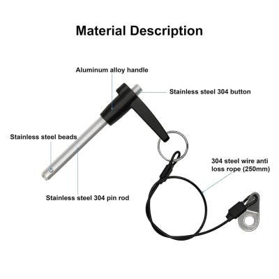 Κίνα Ανθεκτική και εύκολη στη χρήση καρφίτσα γρήγορης απελευθέρωσης με αποτροπή απώλειας για ασφαλή στερέωση προς πώληση