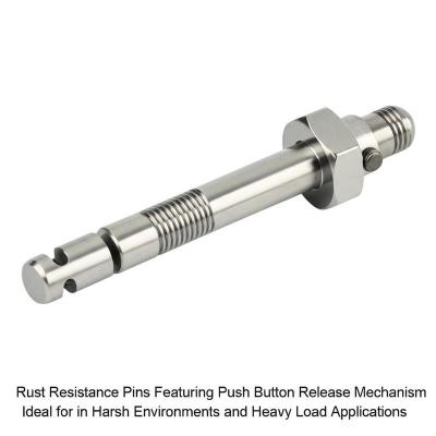 China Rust Resistance Pins Featuring Push Button Release Mechanism Ideal for in Harsh Environments and Heavy Load Applications for sale