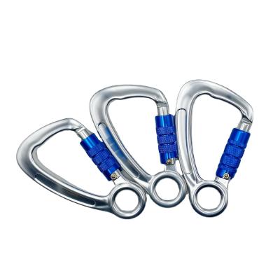 China Auto-Locking Climbing Hardware Twist Lock 23kN Aluminum Carabiner with Captive Eye for sale