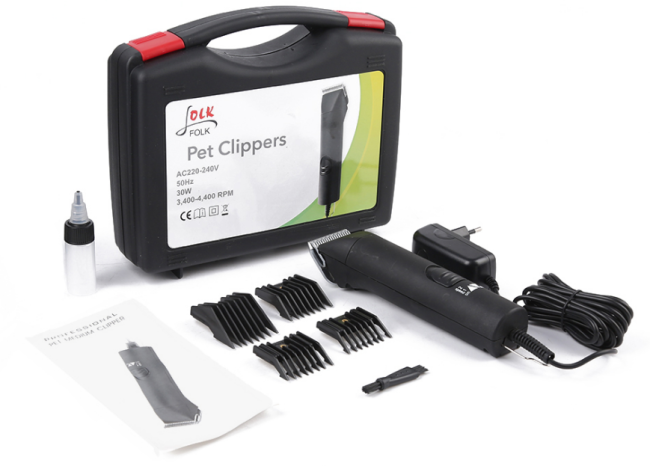 Professional pet clipper showing ergonomic design and detachable blade
