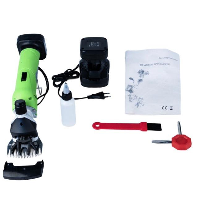 High-capacity cordless sheep and goat hair clipper in professional use