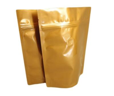 China Golden Foil Packaging Bags For Coffee With Vent Valve for sale