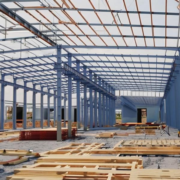 Quality Modular Design Steel Structure Prefab Warehouse With Rolling Door Aluminum for sale