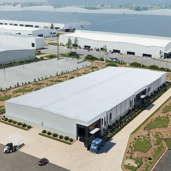Quality Modular Design Steel Structure Prefab Warehouse With Rolling Door Aluminum for sale