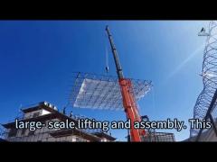 large span steel structure stadium rustproof high strength steel space frame structure