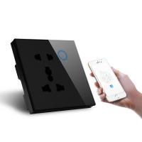 China 10A White Glass Wall Sockets Waterproof for sale