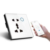 China 10A White Glass Wall Sockets Waterproof for sale