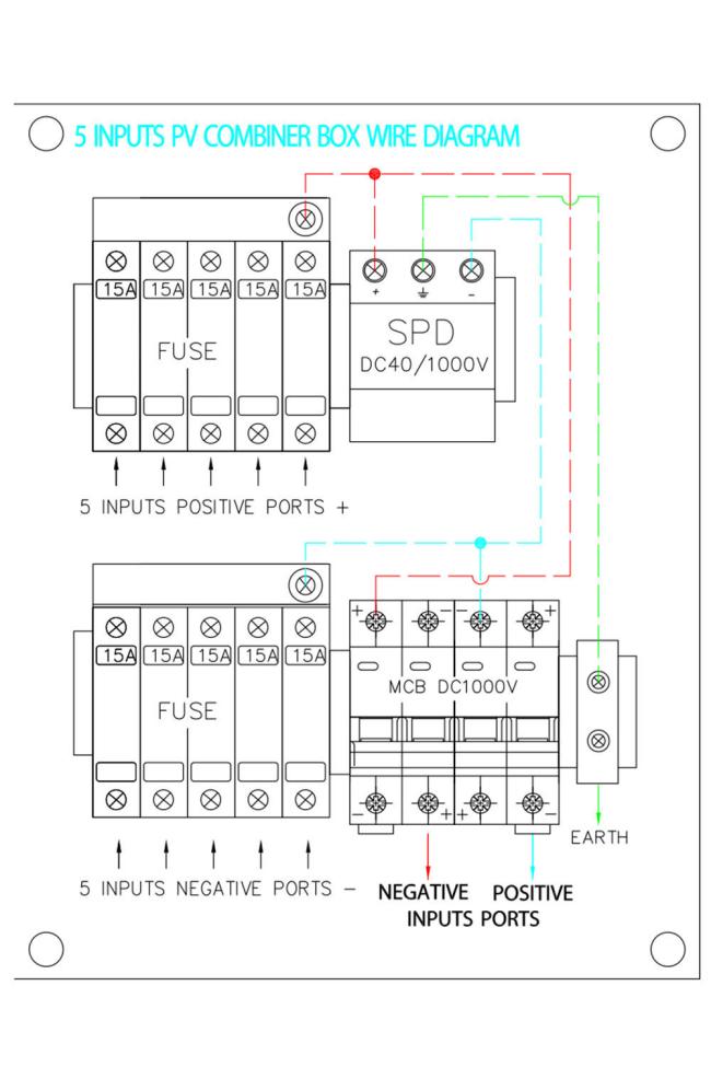 PV Solar Combiner Box DC500V 1000V DC String Lightning Protection Cabinet Waterproof DC Circuit Breaker Box