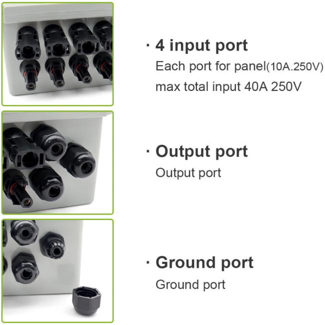 IP65 1/2/3/4/5/6 Ways String DC PV Combiner Box Solar Plastic Combiner Box PV Junction Box for Solar Power System