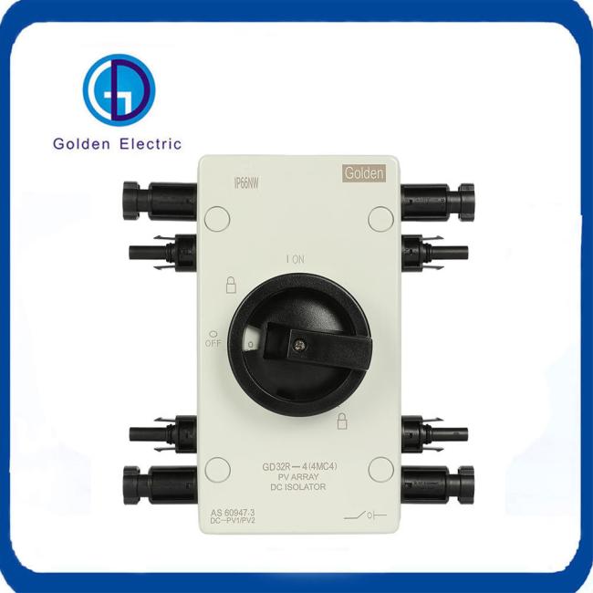 IP66 Waterproof 32A Panel Mounting Cage Type DC Disconnector Switches Isolating Switch Box DC Isolators