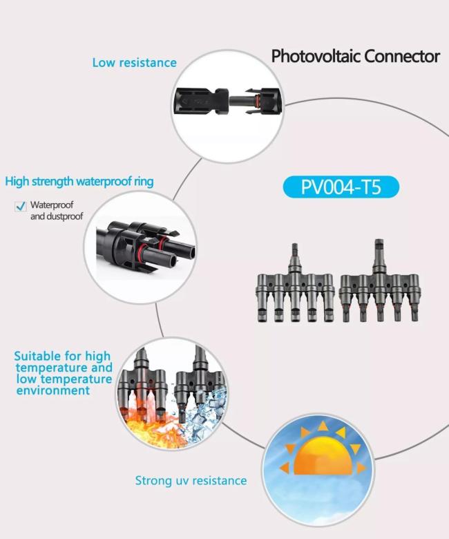 1000V DC PV004-T5 30A 5 to 1 Branch Solar Multiple PV Connector Mc4 Connectors with Good Price in Stock