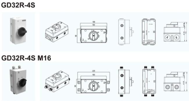 1000V Solar DC Isolator Switch with 2 Pairs Mc4 Connectors for Solar Power System