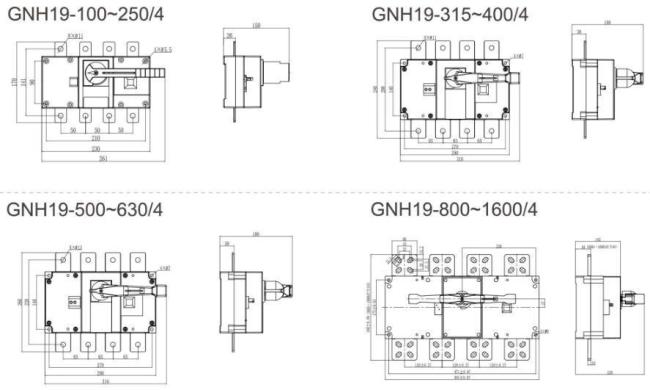 Gnh19 Series DC 1500V / 1000V Disconnector Switch Load Break Isolating Switch