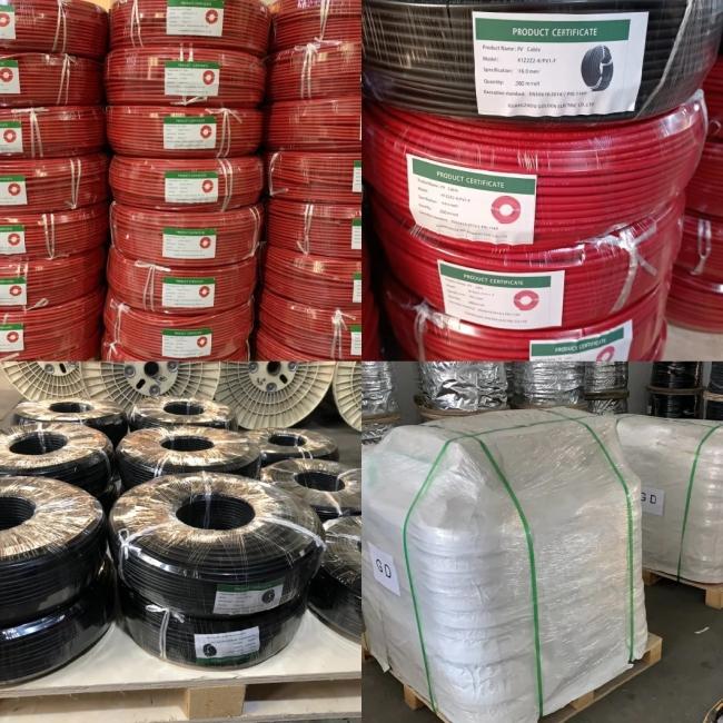 Red/Black Solar Cable 10mm2 16mm2 DC Cable Copper Wire Solar PV Cable for Solar Plants Distribution System