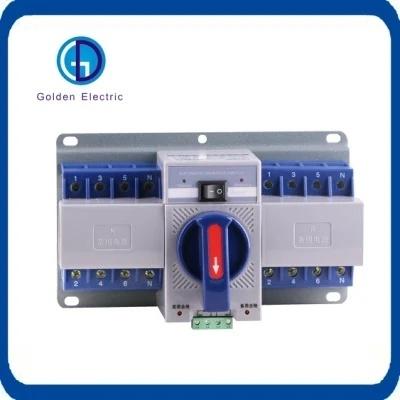 Dual Power Manual Transfer Switch 1p 2p 3p 4p 16A 32A 63A DIN Rail Mounted Modular Manual Power Changeover Switch