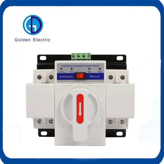 Dual Power Manual Transfer Switch 1p 2p 3p 4p 16A 32A 63A DIN Rail Mounted Modular Manual Power Changeover Switch