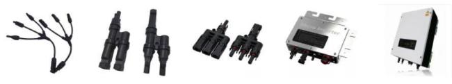 Solar Cable Parallel Connector 4 to 1 Y Branch PV Connector for Solar System