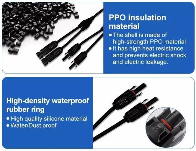 Solar Cable Parallel Connector 4 to 1 Y Branch PV Connector for Solar System