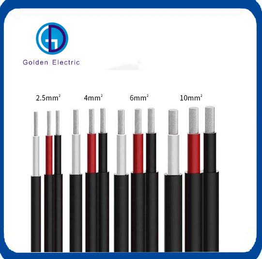 TUV Approval Red Black Battery DC 4mm2 6mm2 10mm2 16mm2 PV Solar Power Cable Wire for Solar Panel