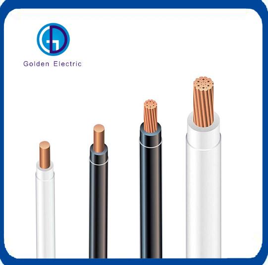 Black PVC Insulation Nylon Jacket Single Core 5.5mm 1/0 2/0 3/0 4/0 AWG Thhn Standard Copper Wire