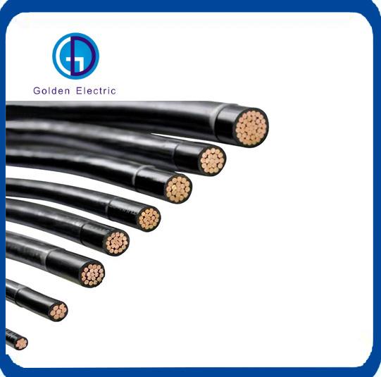 Black PVC Insulation Nylon Jacket Single Core 5.5mm 1/0 2/0 3/0 4/0 AWG Thhn Standard Copper Wire