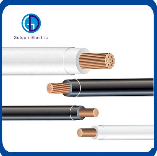 Black PVC Insulation Nylon Jacket Single Core 5.5mm 1/0 2/0 3/0 4/0 AWG Thhn Standard Copper Wire