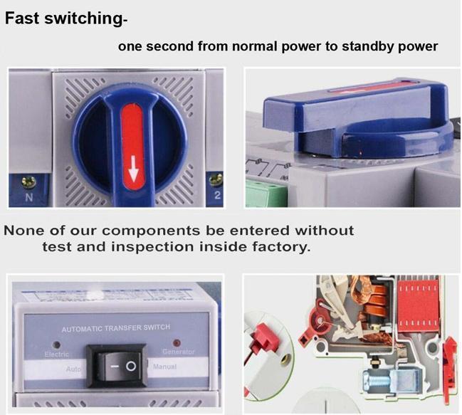 Electrical Automatic Change Over Switch Transfer Switch1a~63A with CE