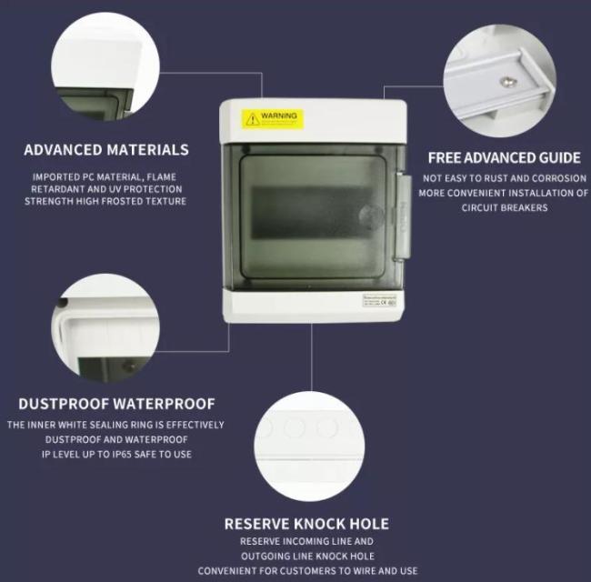 Sh4pn Series IP65 550V Solar PVC PV Waterproof Distribution Box