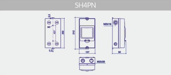 Sh4pn Series IP65 550V Solar PVC PV Waterproof Distribution Box