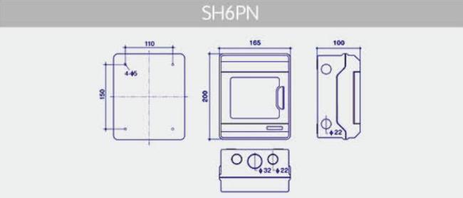 Sh4pn Series IP65 550V Solar PVC PV Waterproof Distribution Box