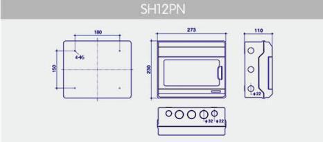 Sh4pn Series IP65 550V Solar PVC PV Waterproof Distribution Box