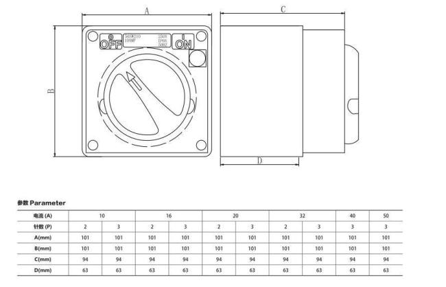 Australian Standard Industrial Rainproof Rotary Switch Transfer Switch Box Gd-56sw232 Series Australian Switch