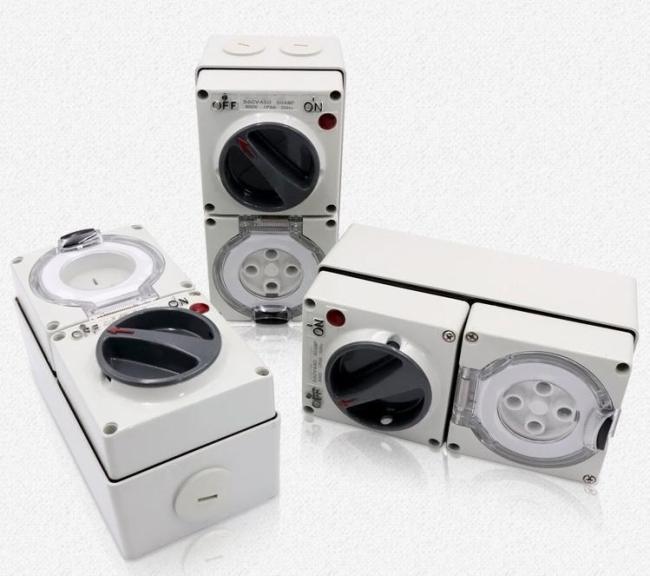 Australian Standard Integrated Industrial Socket Combined Switch Isolation Socket Porous IP66 Square Socket