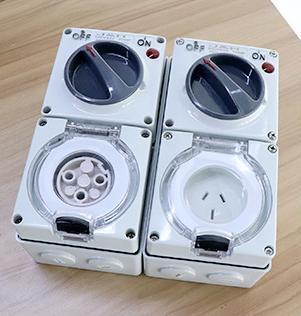 Australian Standard Integrated Industrial Socket Combined Switch Isolation Socket Porous IP66 Square Socket