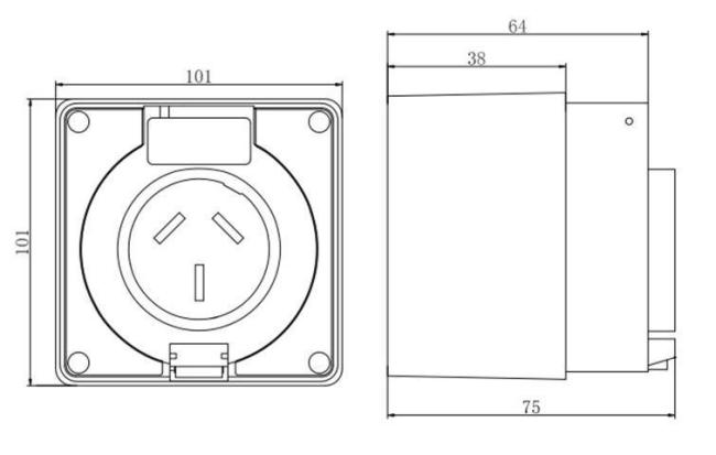 Factory Supply Gd-56ai Series Outdoor Industrial Waterproof Plug IP66 Australian Standard Square Dustproof 3-Pin Plug