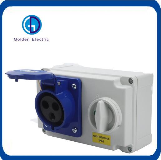 3p 5p 63A IP67 Waterproof Industrial Interlock with Switch