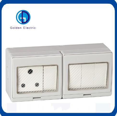 South Africa Type Wall Mounted IP55 4gang Switch 1gang Socket Switch Socket