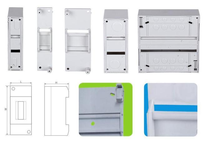 Hag Series IP30 Surface Mounting 1.2.4.6.8.10.12.18ways Plastic Electrical Distribution Box Waterproof Box for Power Supply Cabinet