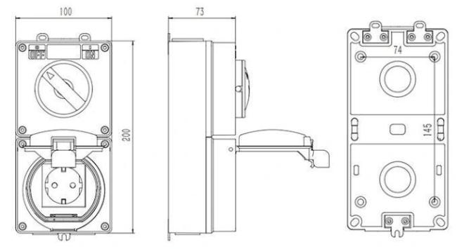 Multi Function Socket Series IP66 16A 250V Waterproof Socket and Switch