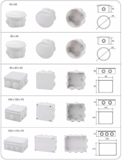 Ra Series Multiple Sizes Available IP65 IP55 Waterproof Plastic Box ABS PC Electrical Switch Box Junction Box