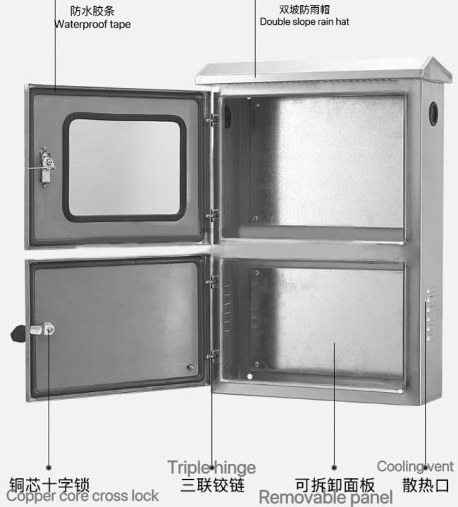 Stainless Steel Outdoor Metering Box Outdoor Box Three-Phase Single-Family Double-Door Meter Box Distribution Box