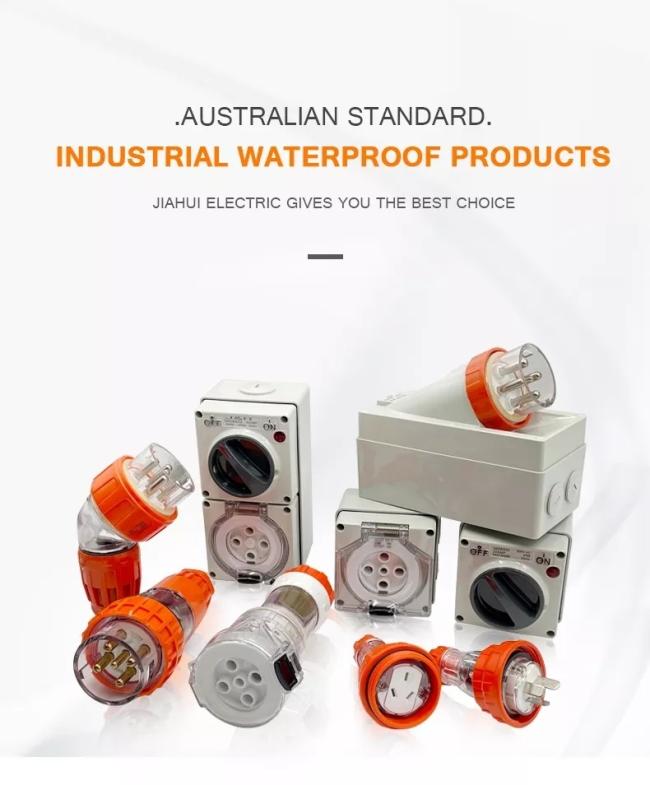 10A 20A 32A 40A 50A 4pins Round Surface Sockets Australia Standard Socket Outlets 500V IP66 Industrial Plug and Socket