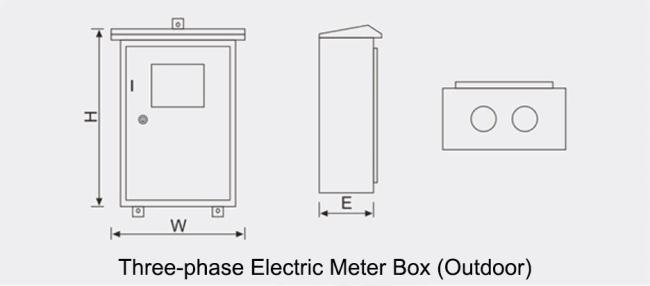 Three-Phase Electric Power Meter Box Electrical Enclosure Outdoor Stainless Steel Distribution Metering Box
