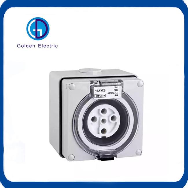IP66 Australia Standard Single Phase 3pin 10A 13A 15A Waterproof Industrial Socket with CE Approval Socket Outlet