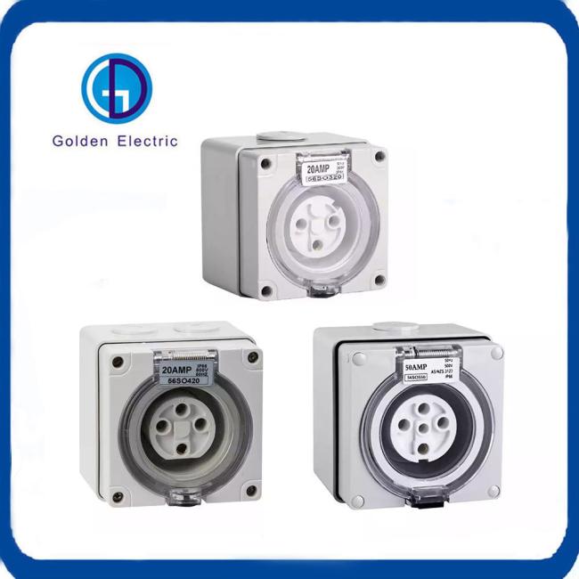 250V 10A 13A 15A Australia Waterproof Single Phase 3 Flat Pin Plug Electrical Au Plug Adaptor IP66 Industrial Plug